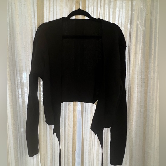 Cider | Sweaters | Cider Curve Black Wrap Crop Sweater | Poshmark